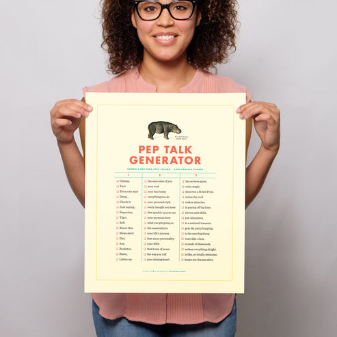Pep Talk Generator 16x20" Poster – THE RACCOON SOCIETY is for funny people